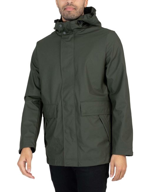 HUNTER Logo Rain Jacket in Green for Men | Lyst