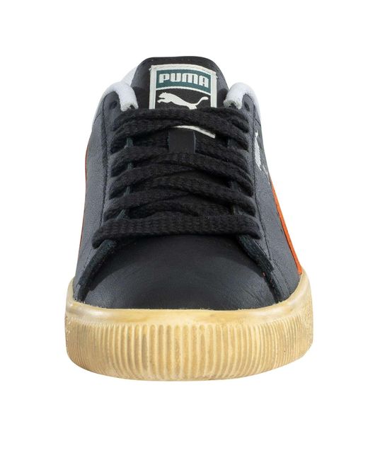 PUMA Clyde Vintage Leather Trainers in Blue for Men | Lyst