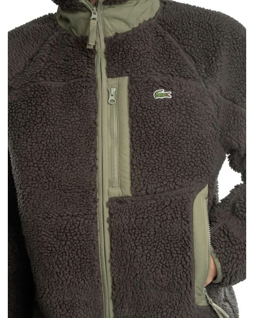 Lacoste Colourblock Fleece Jacket in Gray for Men | Lyst