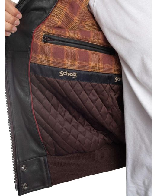 Schott Nyc Vintage A-2 Leather Flight Jacket in Grey for Men | Lyst UK