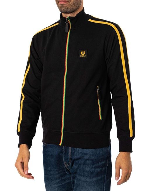 Trojan Contrast Track Jacket in Black for Men | Lyst
