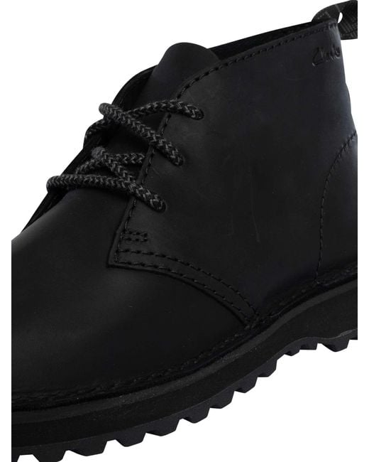 Clarks Solsbury Leather Boots in Black for Men | Lyst UK