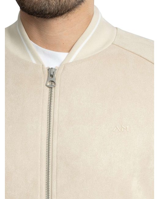 Antony Morato Logo Suede Bomber Jacket in White for Men | Lyst