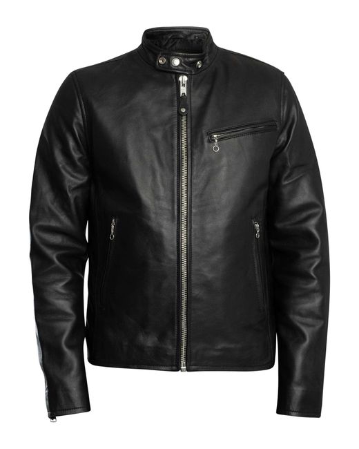 Schott Nyc Leather Biker Moto Jacket in Black for Men | Lyst