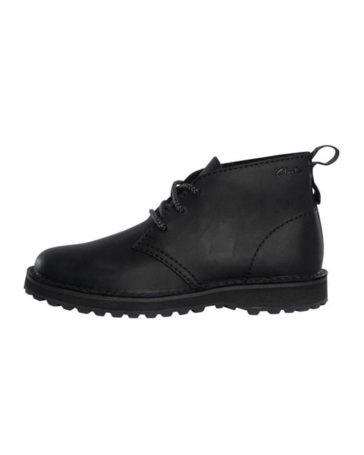 Clarks Solsbury Leather Boots in Black for Men | Lyst UK