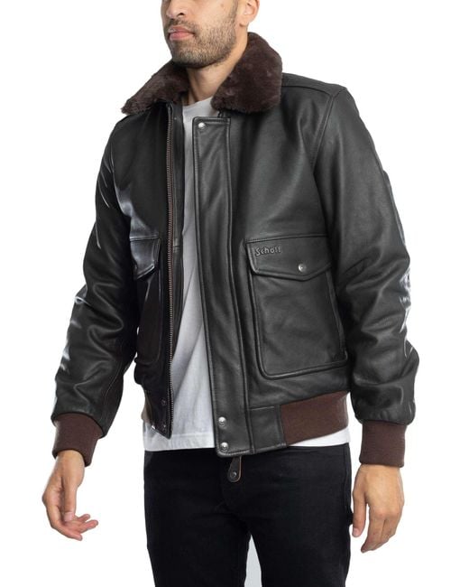 Schott Nyc Vintage A-2 Leather Flight Jacket in Grey for Men | Lyst UK