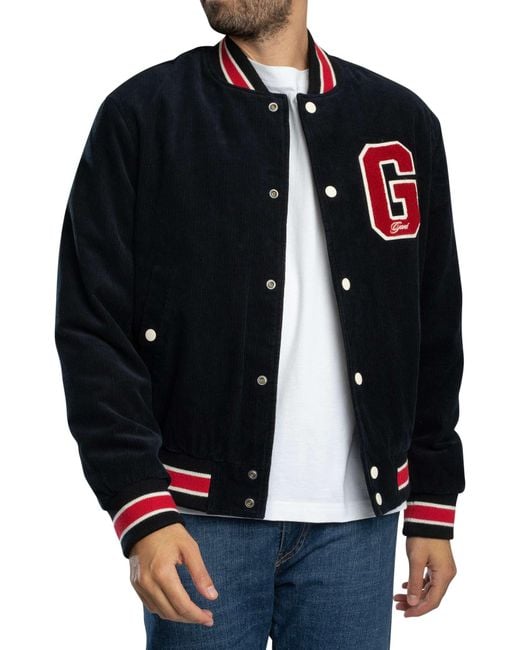GANT Cord Varsity Jacket in Blue for Men | Lyst UK