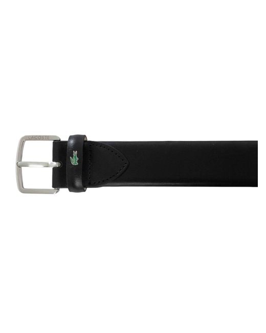 Lacoste Split Leather Belt in Black for Men | Lyst UK