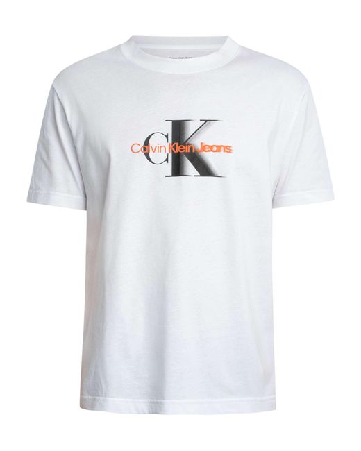 Calvin Klein Monologo Shift T-shirt in White for Men | Lyst