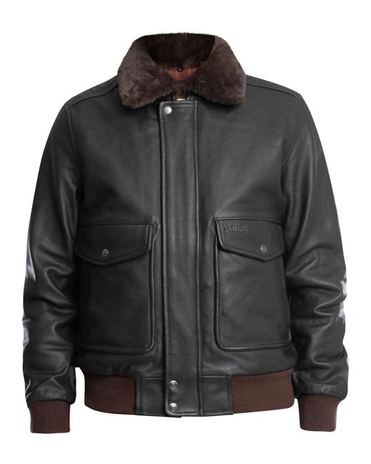 Schott Nyc Vintage A-2 Leather Flight Jacket in Grey for Men | Lyst UK