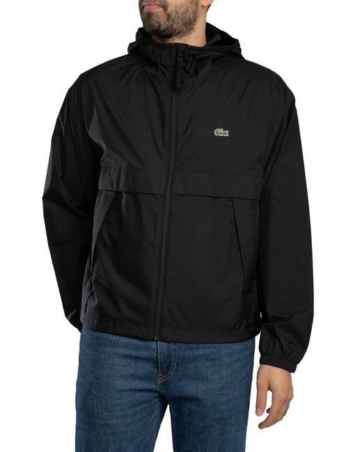 Lacoste Lightweight Logo Jacket in Black for Men | Lyst UK