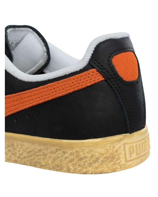 PUMA Clyde Vintage Leather Trainers in Blue for Men | Lyst