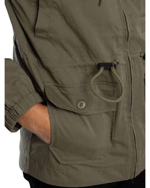 Trojan Twill Badged Parka Jacket in Grey for Men | Lyst UK