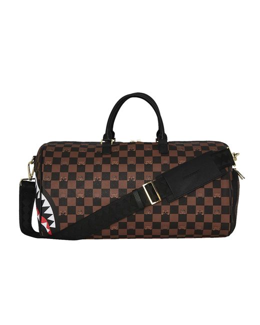 Sprayground Peeking Character Check Duffle Bag in Brown for Men | Lyst ...