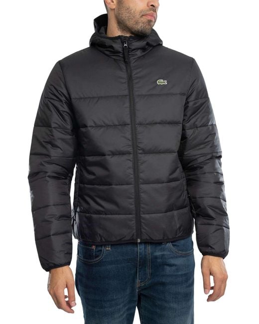 Lacoste Quilted Puffed Jacket in Gray for Men | Lyst