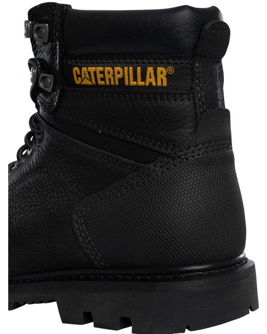 Caterpillar Allerton Wide Leather Boots in Black for Men | Lyst