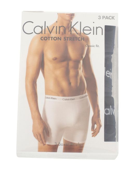 Calvin Klein 3 Pack Cotton Stretch Boxer Briefs In Black For Men Lyst