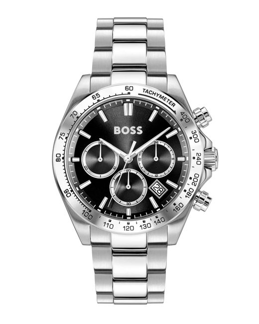 BOSS Hero Chronograph Quartz Watch in Grey for Men | Lyst UK