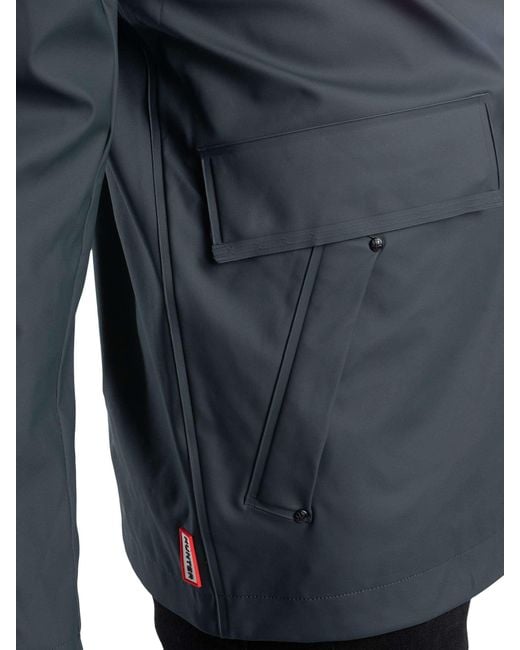 HUNTER Logo Rain Jacket in Blue for Men | Lyst