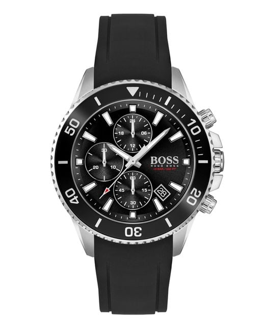 BOSS by HUGO BOSS Admiral Watch in Silver/Black (Black) for Men | Lyst UK
