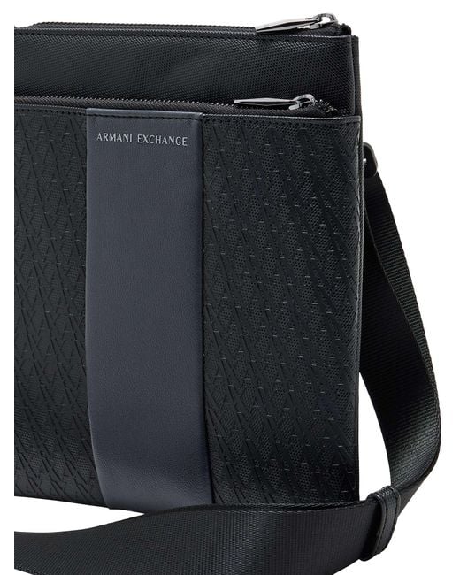 ARMANI EXCHANGE Textured Logo Crossbody Bag in Black for Men | Lyst UK