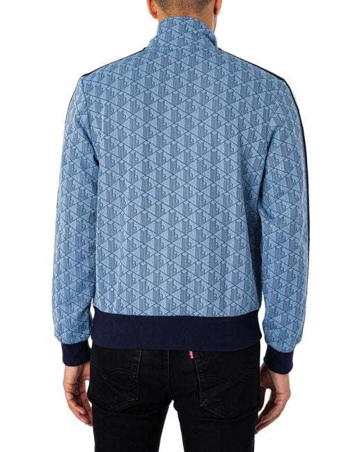 Lacoste Paris Monogram Track Jacket in Blue for Men | Lyst UK