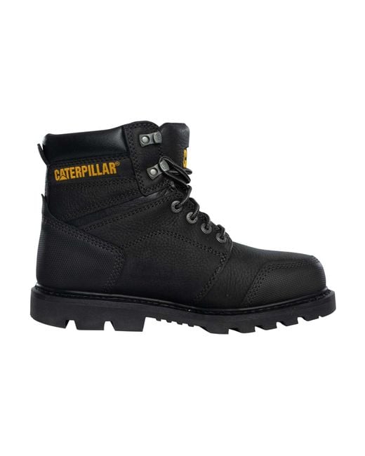 Caterpillar Allerton Wide Leather Boots in Black for Men | Lyst