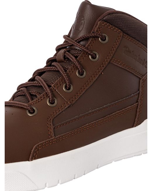 Timberland Allston Mid Lace Leather Trainers in Brown for Men | Lyst