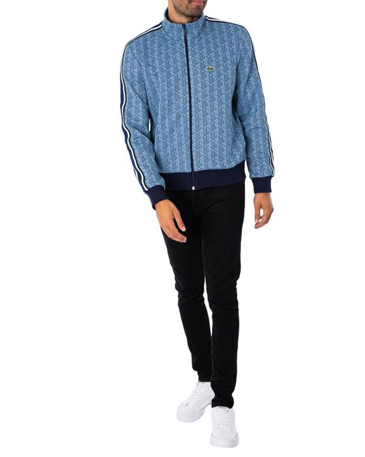 Lacoste Paris Monogram Track Jacket in Blue for Men | Lyst UK