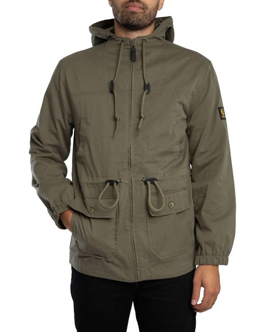 Trojan Twill Badged Parka Jacket in Grey for Men | Lyst UK