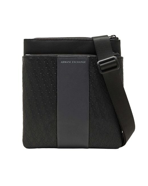 ARMANI EXCHANGE Textured Logo Crossbody Bag in Black for Men | Lyst UK