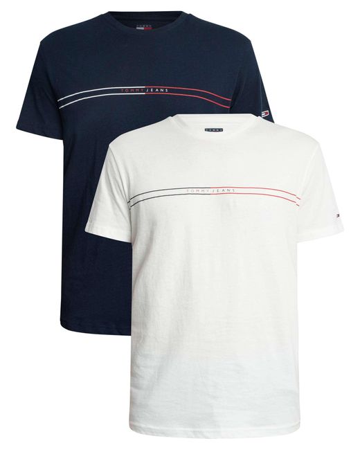 Tommy Hilfiger 2 Pack Slim Entry Graphic T-shirt in Blue for Men | Lyst