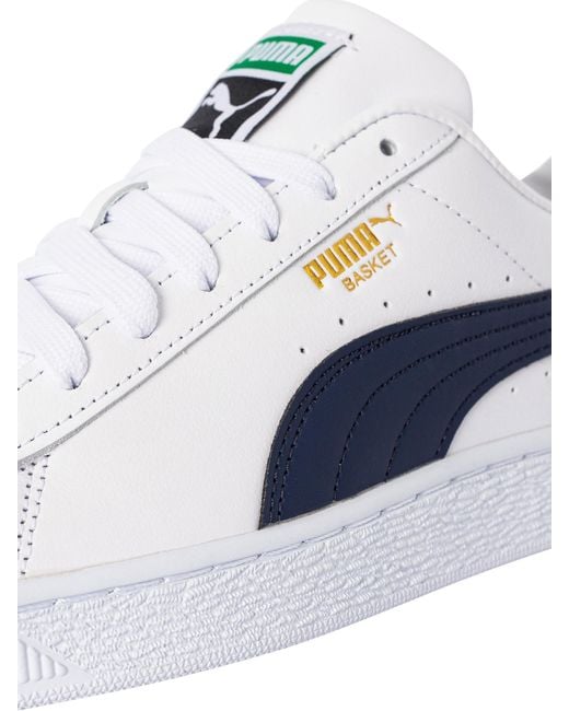 PUMA Basket Classic Leather Trainers in Blue for Men | Lyst