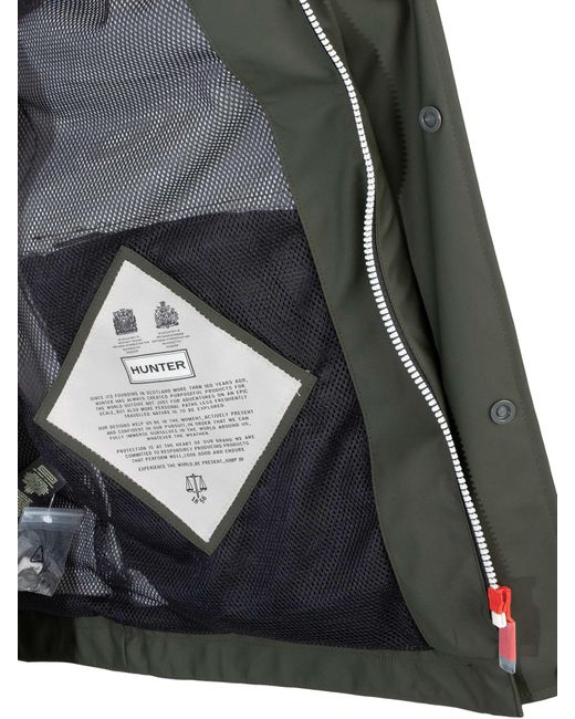 HUNTER Logo Rain Jacket in Green for Men | Lyst