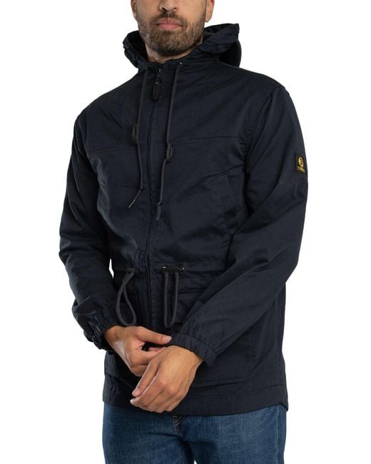 Trojan Twill Badged Parka Jacket in Blue for Men | Lyst UK
