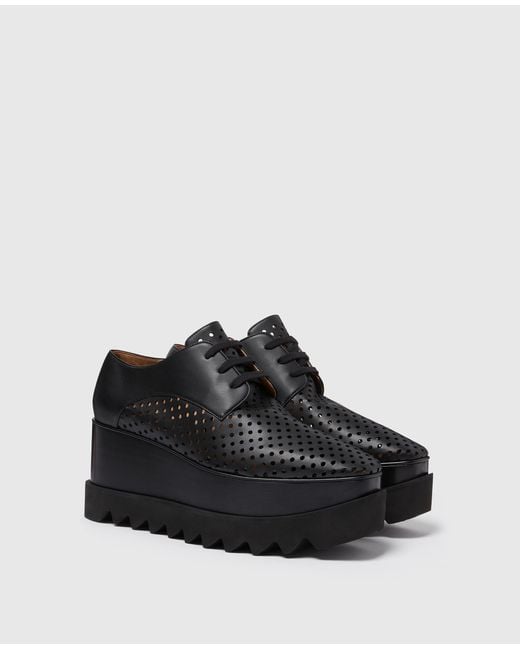 Stella McCartney Elyse Perforated Platforms in Black | Lyst