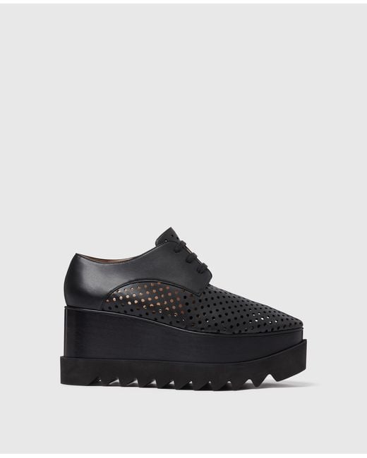 Stella McCartney Elyse Perforated Platforms in Black | Lyst