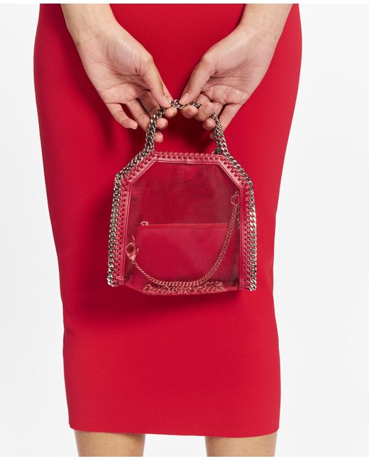 Stella McCartney Falabella Mesh Tiny Tote in Red | Lyst