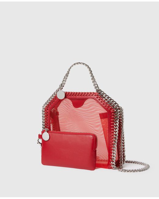 Stella McCartney Falabella Mesh Tiny Tote in Red | Lyst