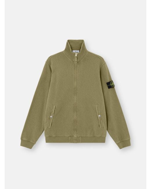 Stone Island 6100033 Malfilé Fleece 'Old' Effect in Green for Men | Lyst