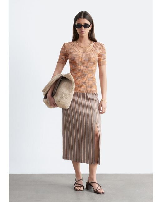 & Other Stories Midi Skirt in White | Lyst UK