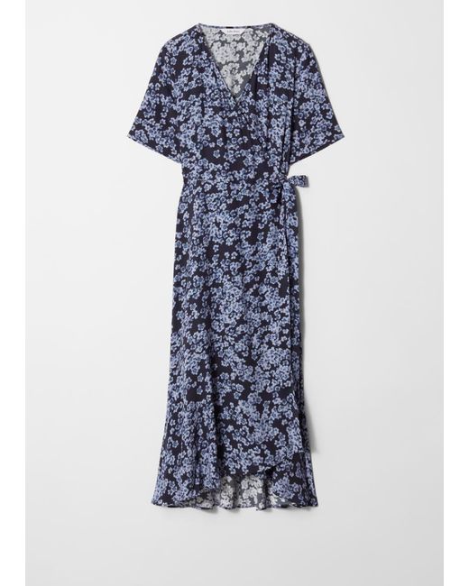& Other Stories Wrap Midi Dress in Blue | Lyst