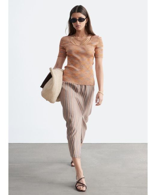 & Other Stories Midi Skirt in White | Lyst UK