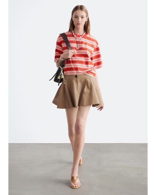& Other Stories Pleated Mini Skirt in Red | Lyst UK