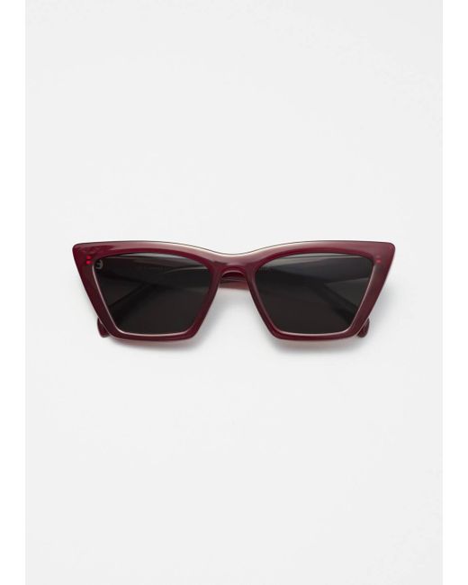 & Other Stories Angular Cat Eye Sunglasses in Red | Lyst UK