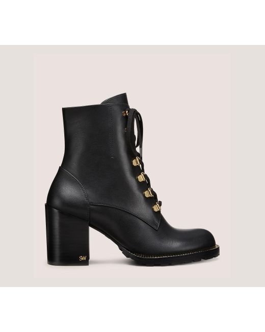 Stuart Weitzman Kolbie Block Bootie in Black | Lyst