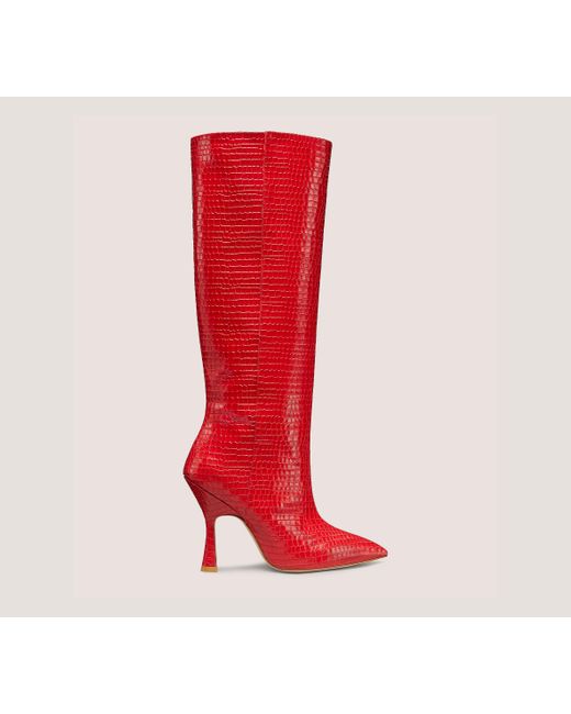 Stuart Weitzman Parton 100 Boot in Red | Lyst