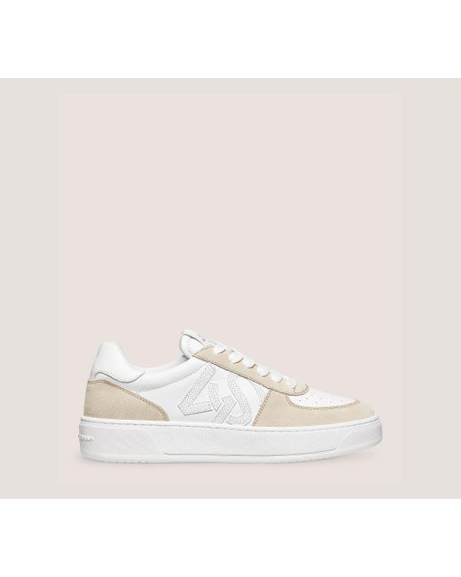 Stuart Weitzman Sw Courtside Monogram Sneaker Sale in White | Lyst