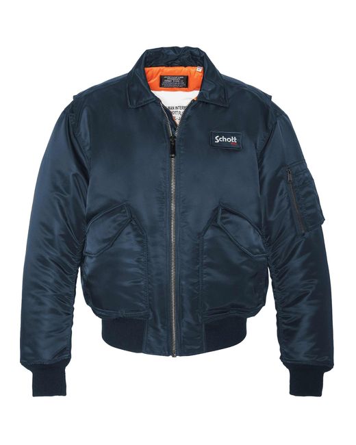Schott Nyc Schott 90's Fit Bomber Jacket in Blue for Men | Lyst UK