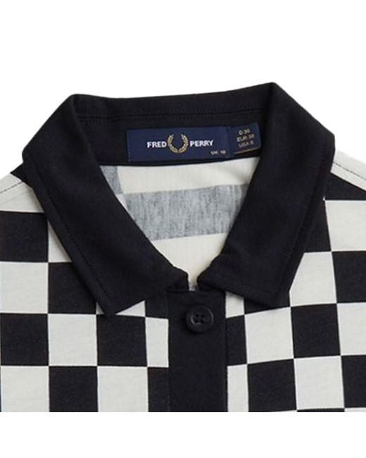 Fred Perry Fred Perry Chequerboard Polo Shirt in Black | Lyst UK